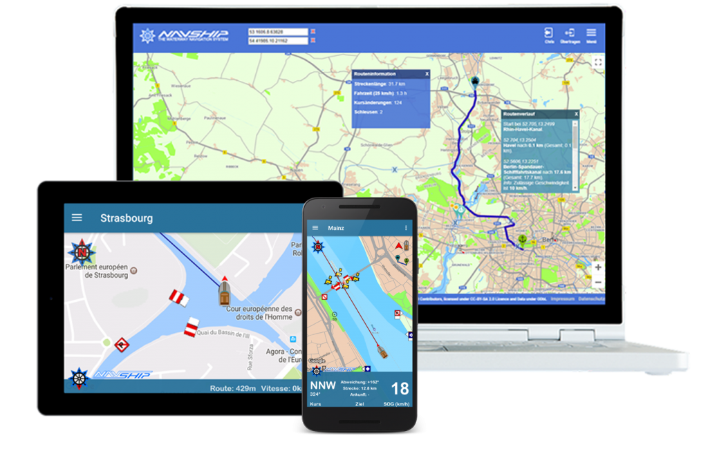 NavShip | Het vaarwegen-navigatiesysteem | NavShip | Boat Navigation