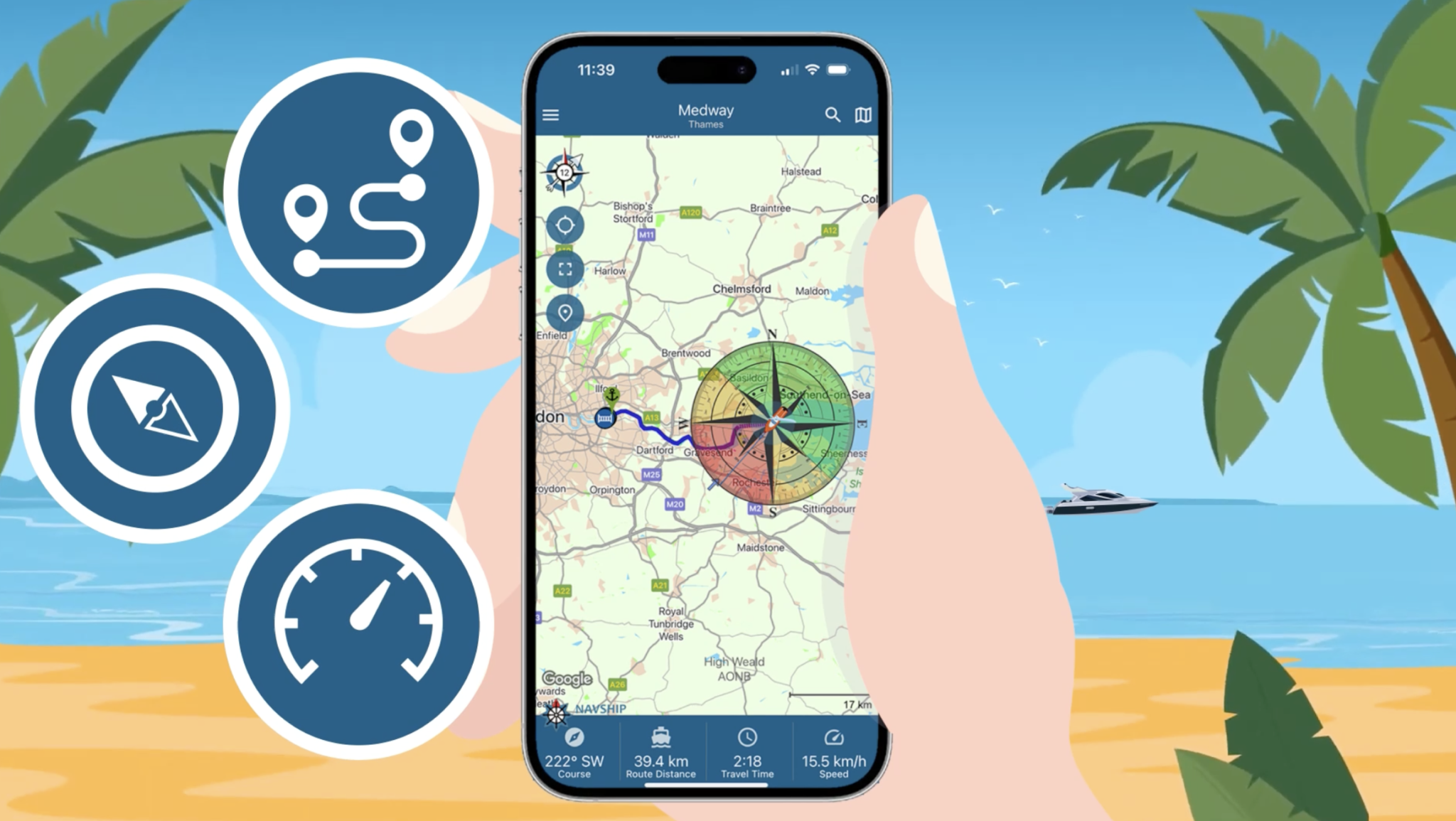Dein Routenplaner fürs Wasser | NavShip Boot-Routenplaner
